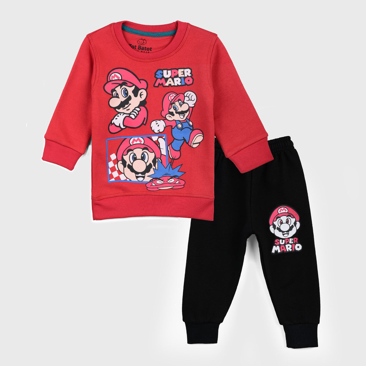 Fleece Super Mario Tracksuit (Red) – Tiny Planet Pk