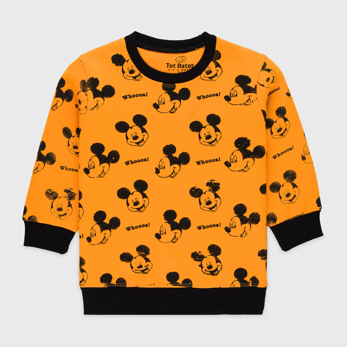 Mickey Mouse Fleece Tracksuit (Orange-Black) – Tiny Planet Pk