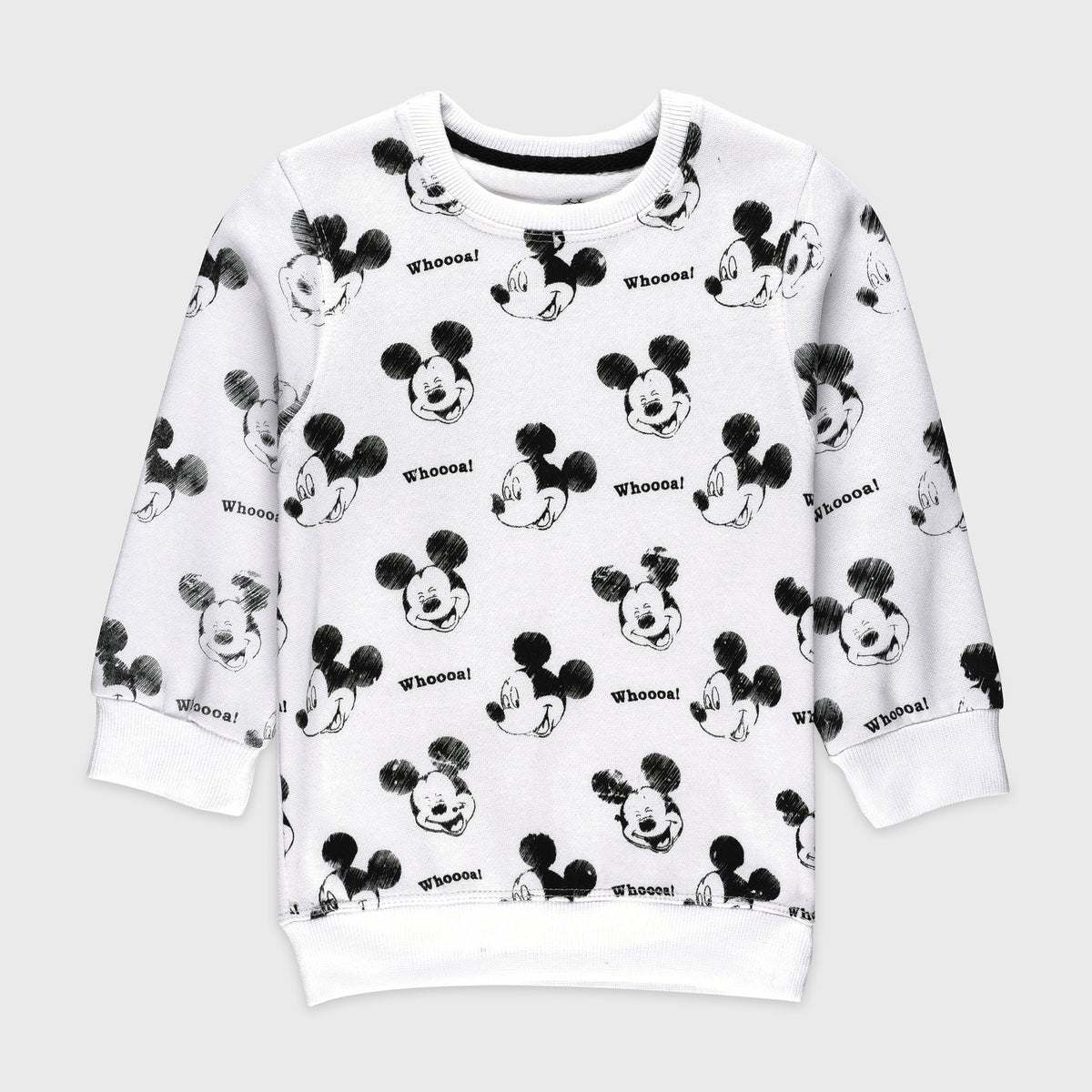 Mickey Mouse Fleece Tracksuit (Off White-Black) – Tiny Planet Pk