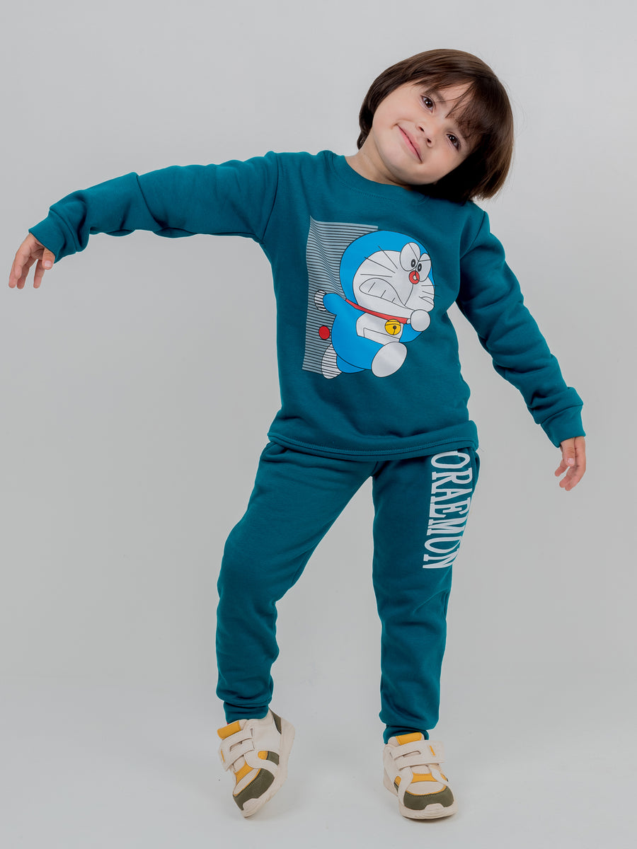 Doraemon Printed Fleece Suit (Deep Blue) – Tiny Planet Pk