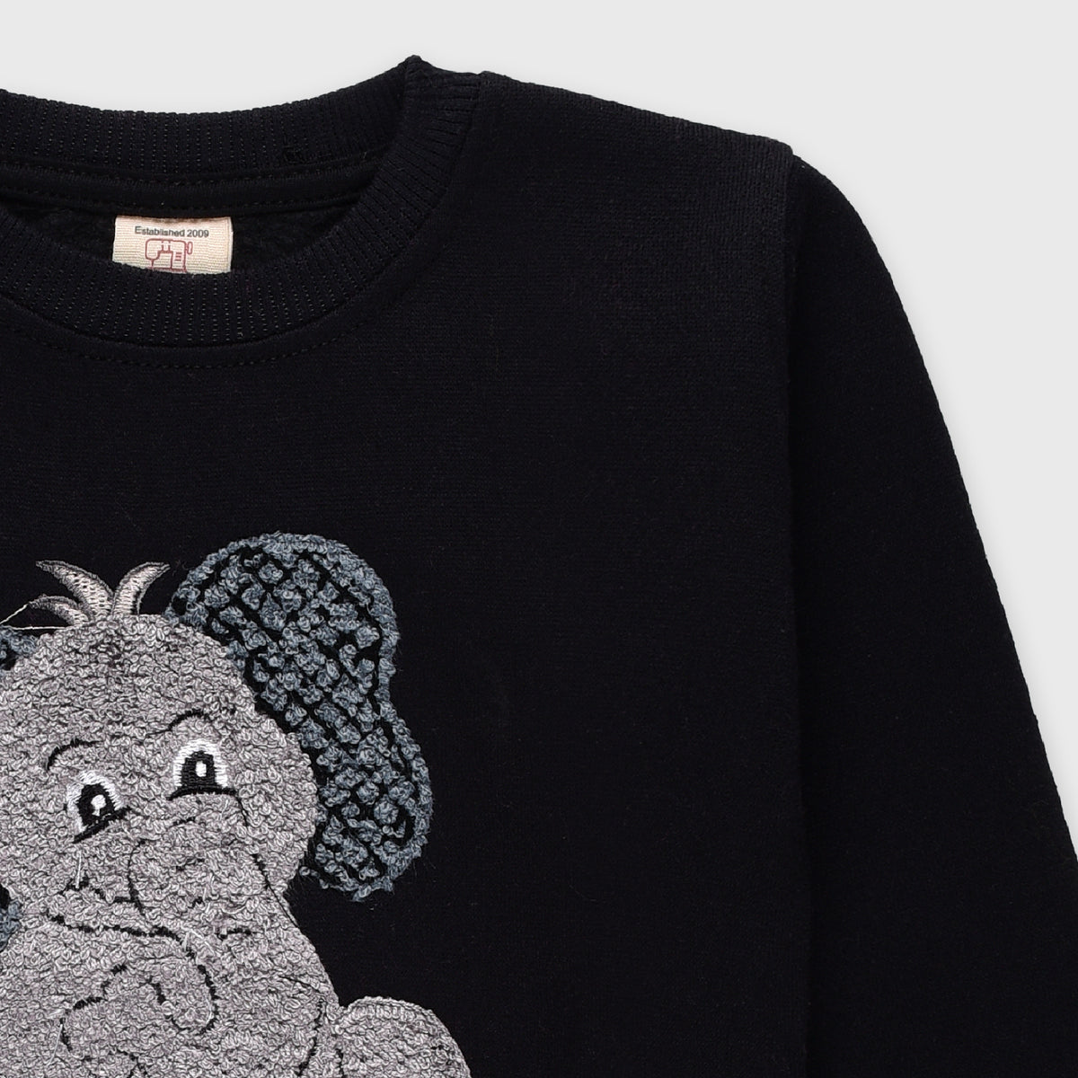 Elephant Fleece Sweatshirt (Black) – Tiny Planet Pk